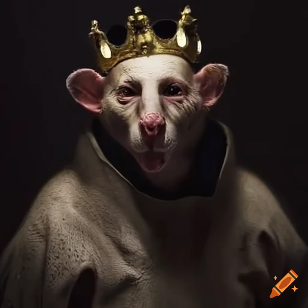 Illustration of a hybrid creature resembling Zelensky and a rat in a ...