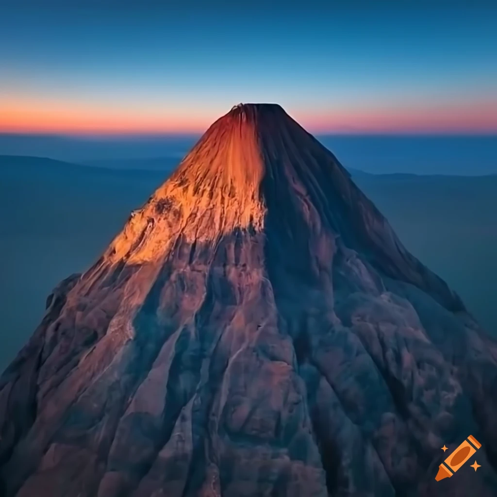 38 kilometers tall volcano-shaped mountain on a rocky planet with 2 ...