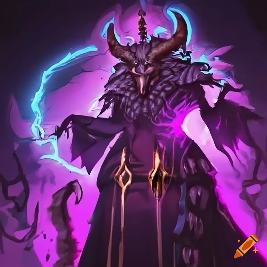 Wizard summoning monsters in a neon demon world on Craiyon