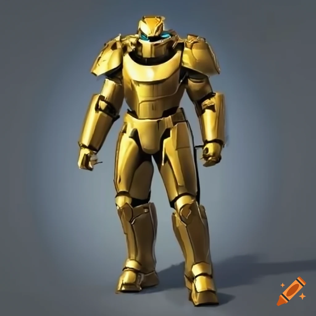 Full Body Golden Power Armor On Craiyon
