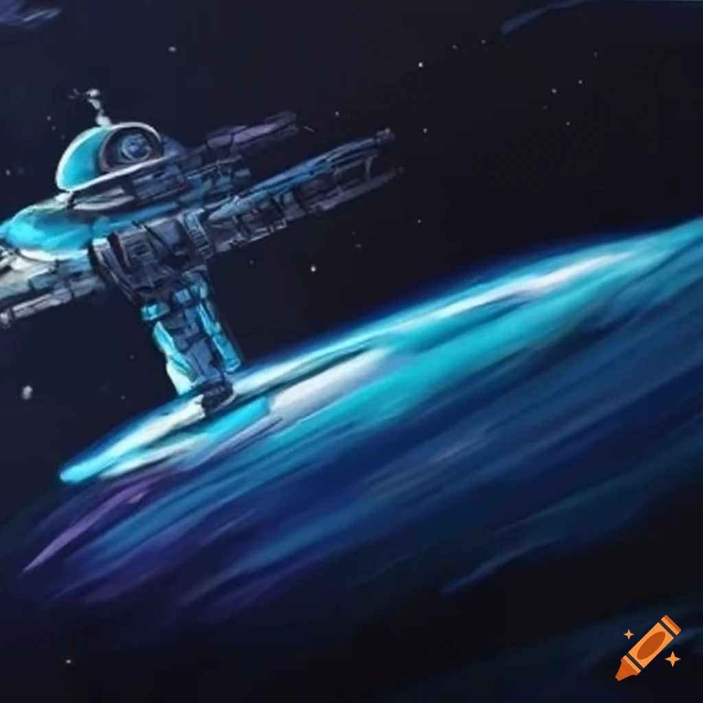 Futuristic space station in outer space on Craiyon