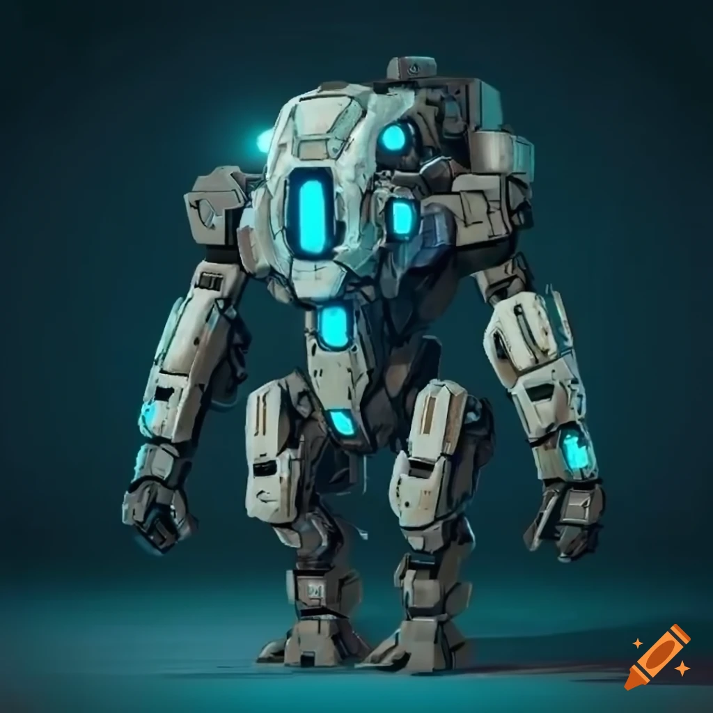 Light mech styled in lost planet with a female design on Craiyon