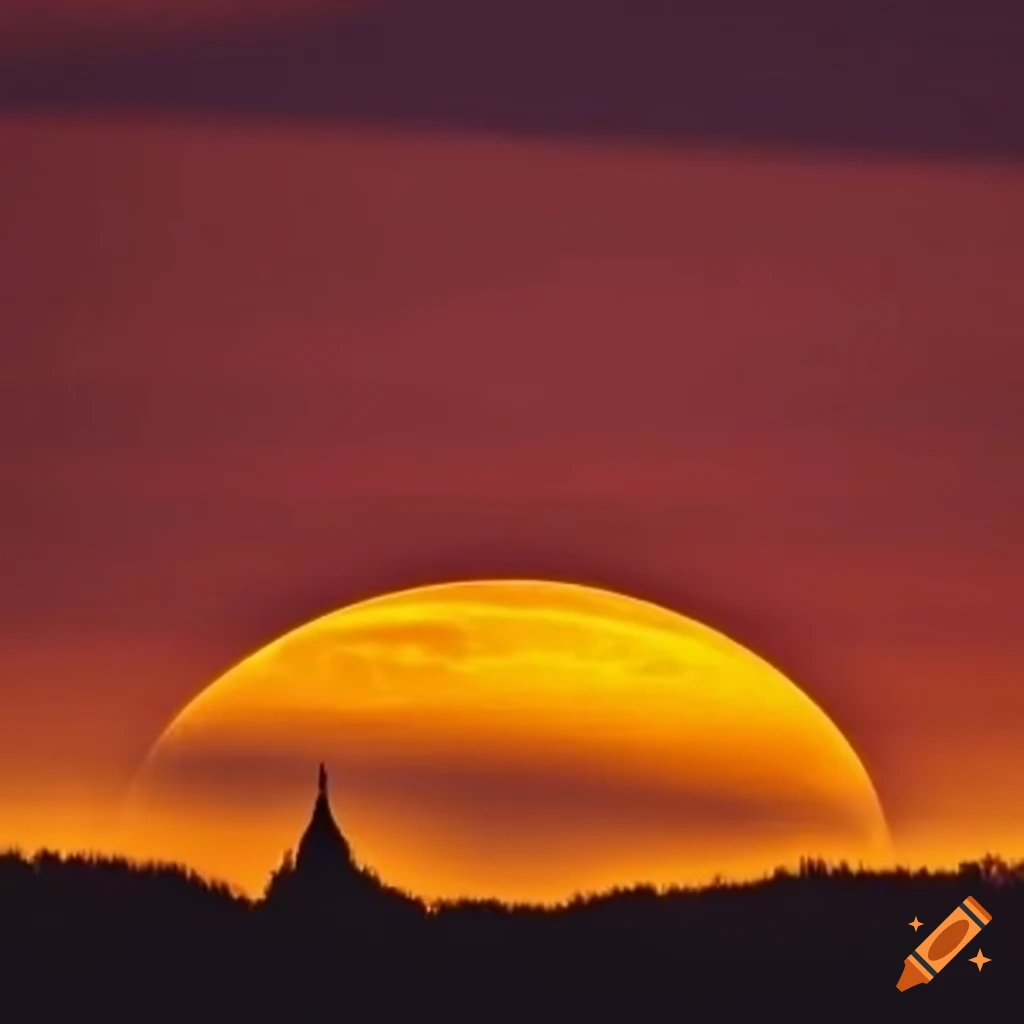 Moon and sunrise on Craiyon