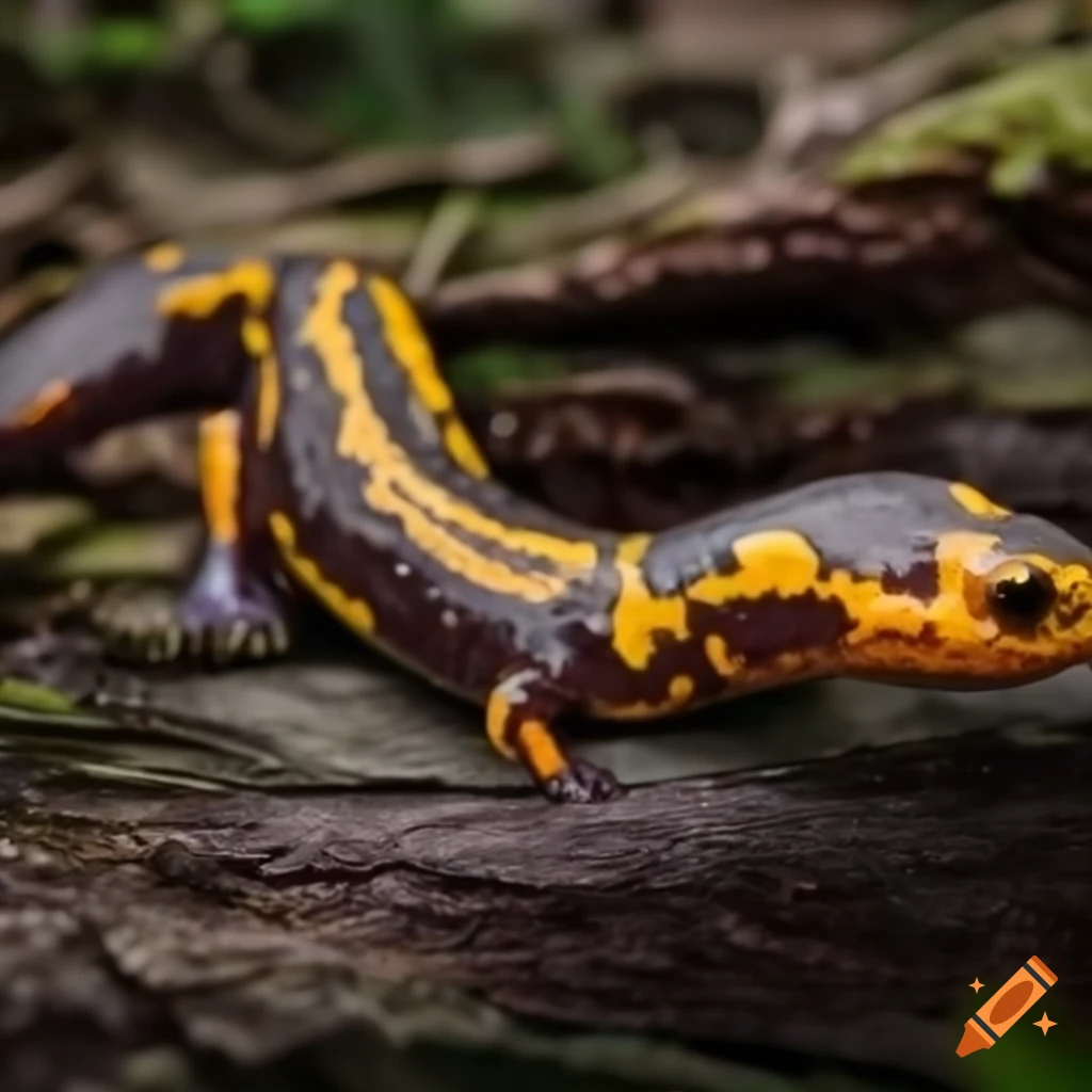 Salamander with a snake head and turtle shell on Craiyon