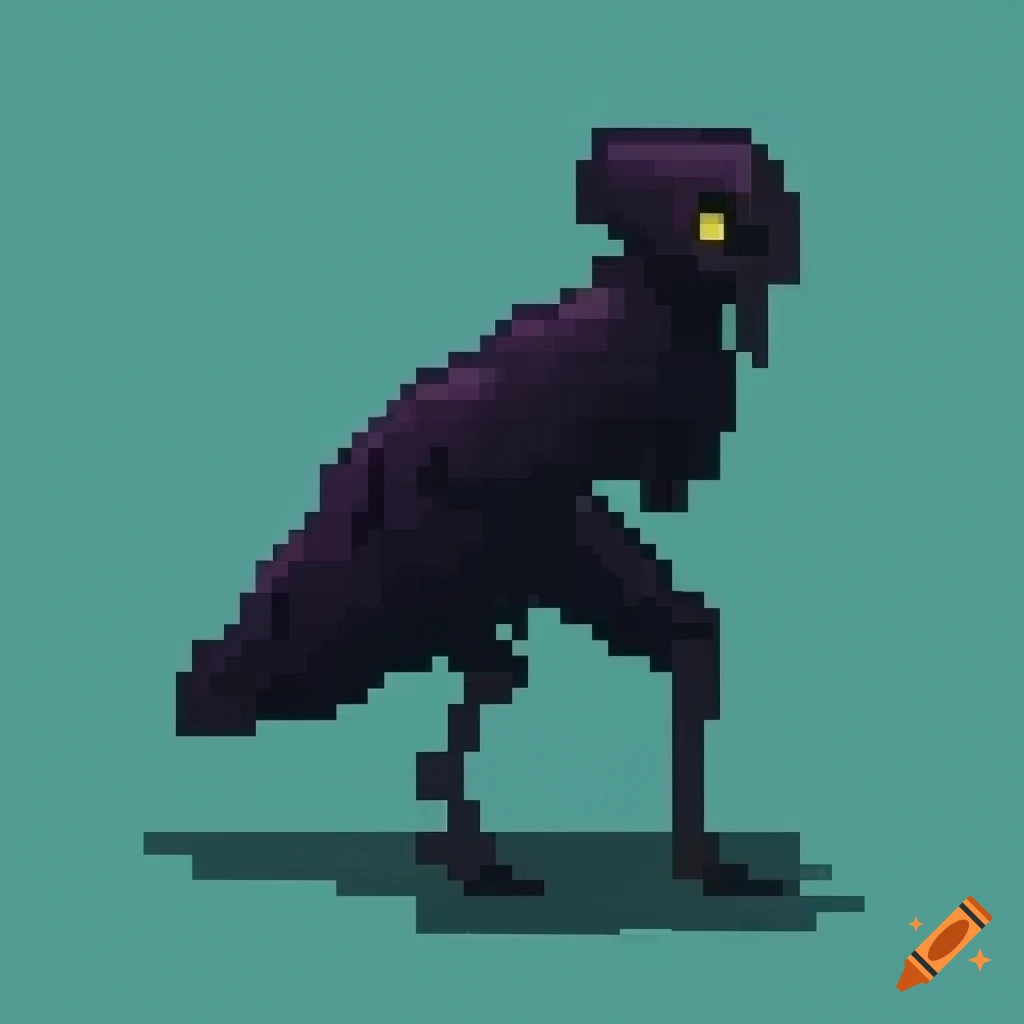 16x16 pixel art of a shadow creature on Craiyon