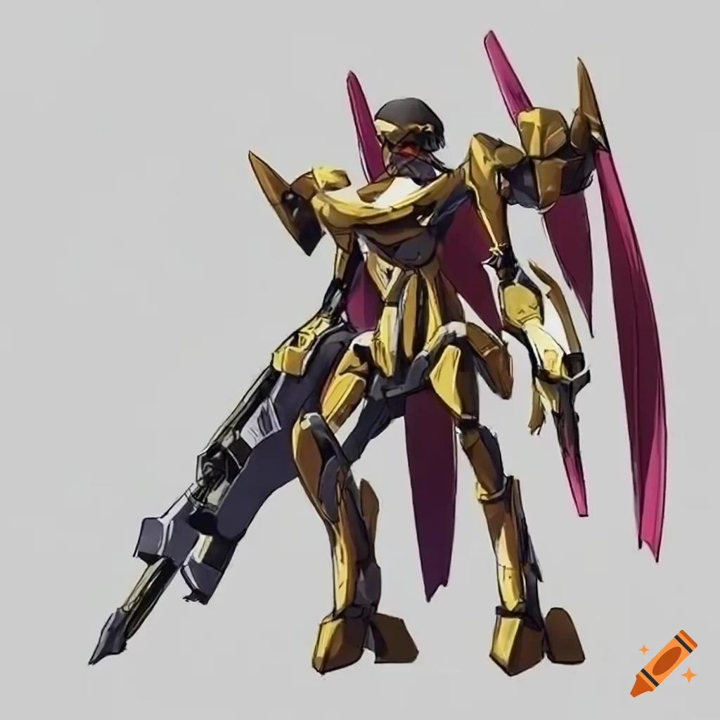 Female mech in the style of code geass on Craiyon