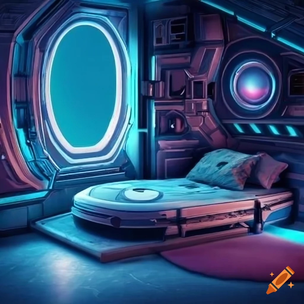 Sci-fi bedroom interior on Craiyon