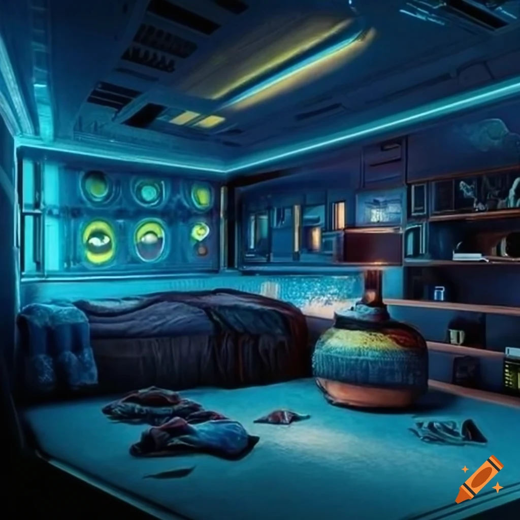 Sci-fi bedroom interior on Craiyon