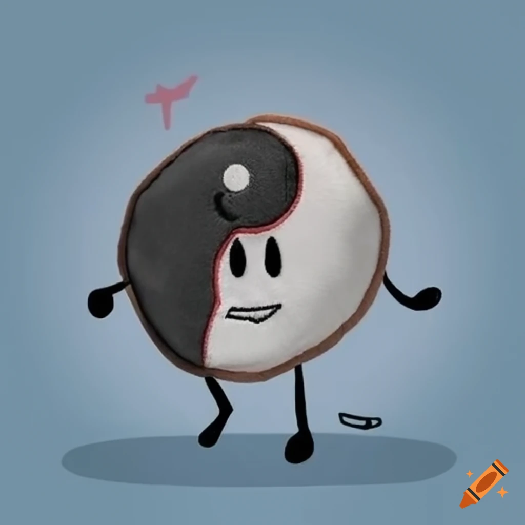 Plush yin-yang character from inanimate insanity on Craiyon
