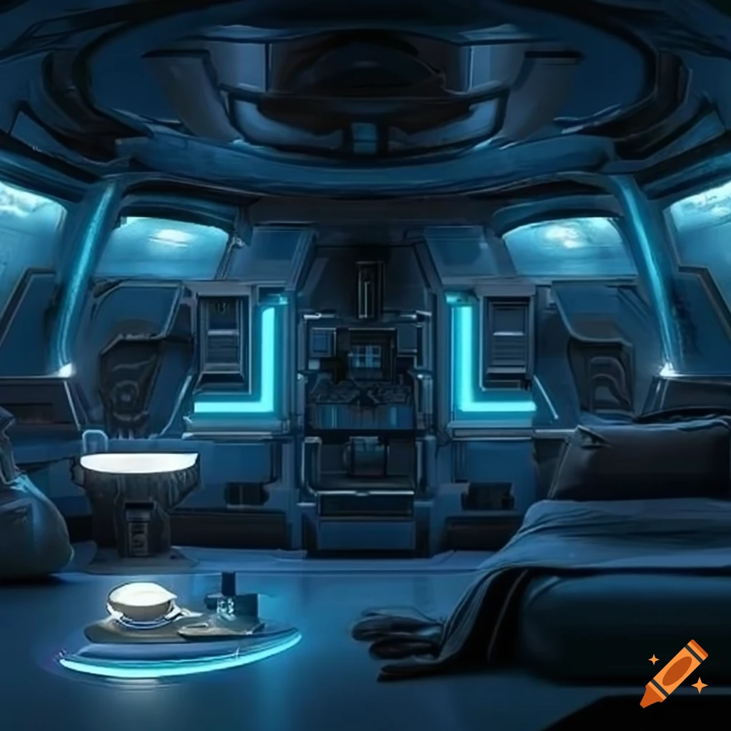 Sci-fi bedroom interior on Craiyon