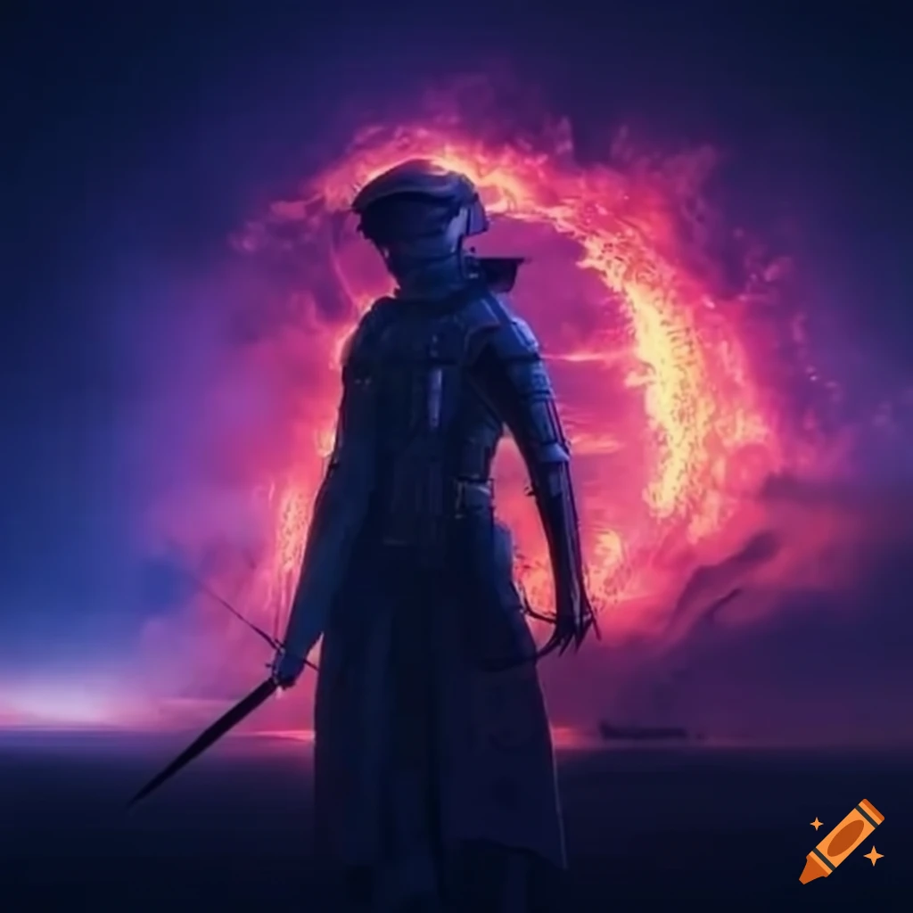 Futuristic epic battle scene with the number 1803 in the sky on Craiyon