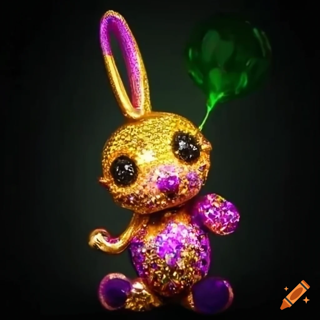 Rabbit with money eating wonka fun dip stick bling surrounded by ...