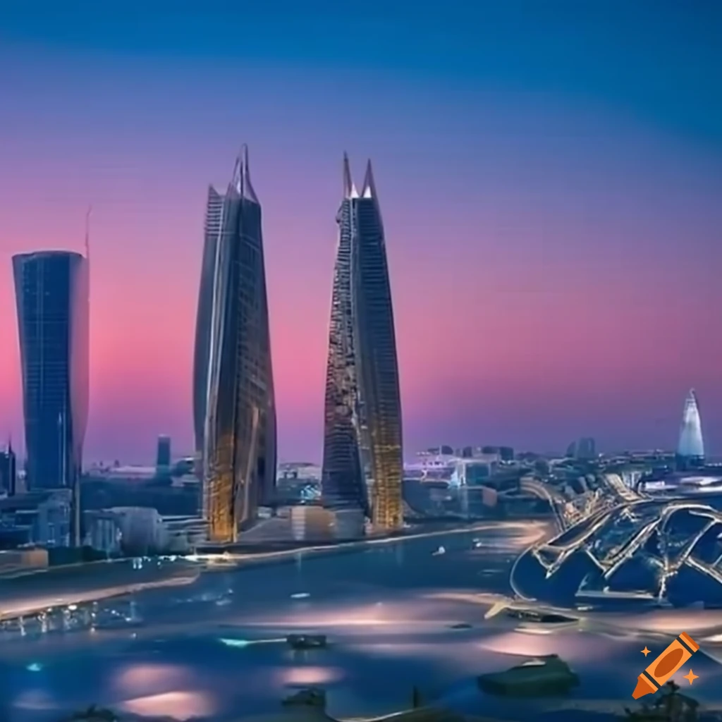 Futuristic mega towers in the city of al ain on Craiyon