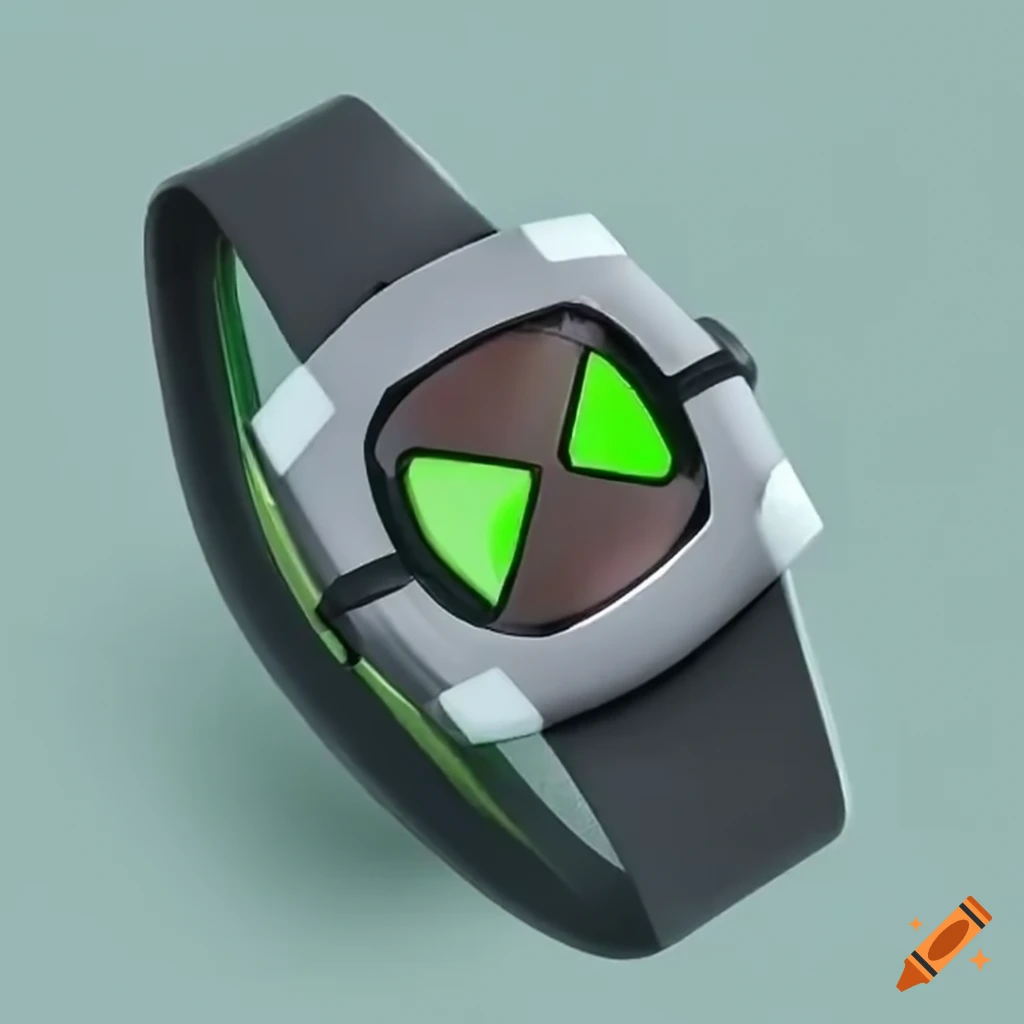 Highly detailed classic omnitrix replica in a futuristic laboratory on ...