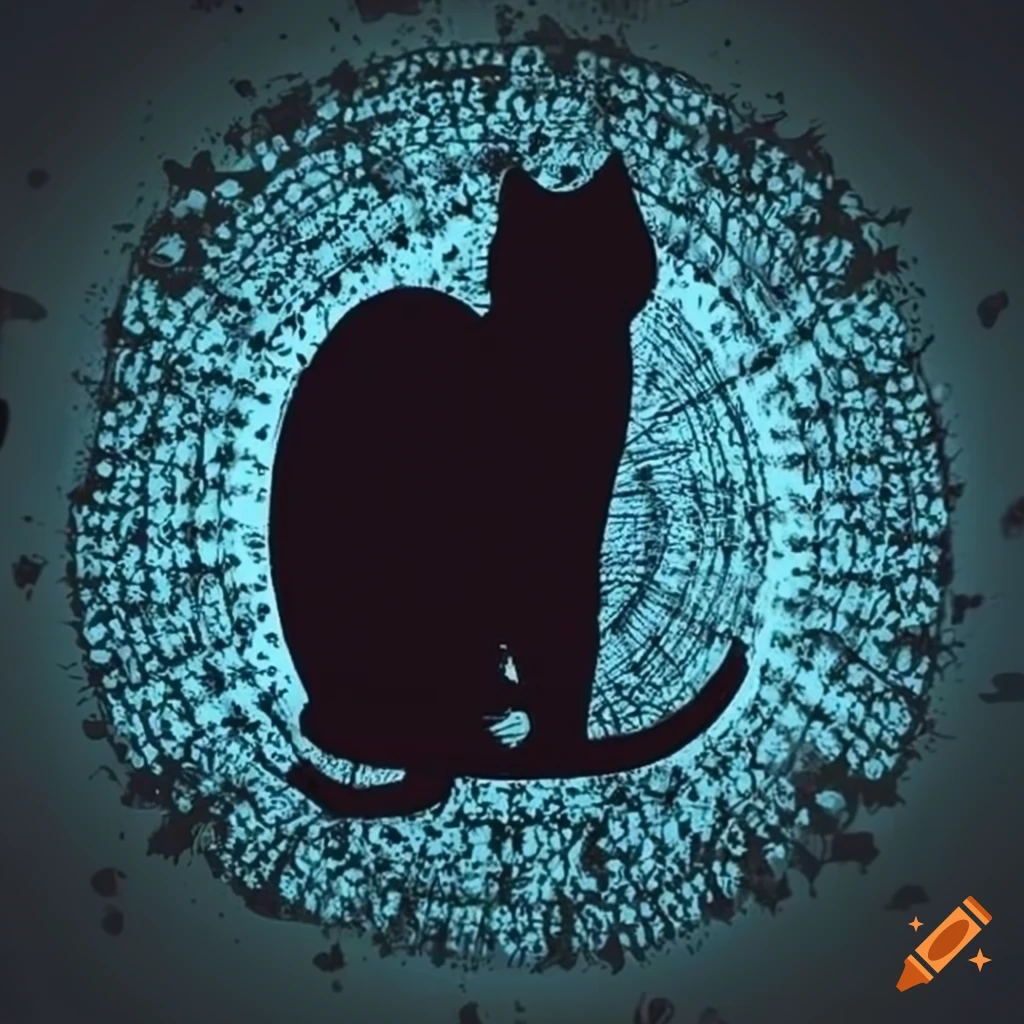 Cat silhouette on a genetic background on Craiyon