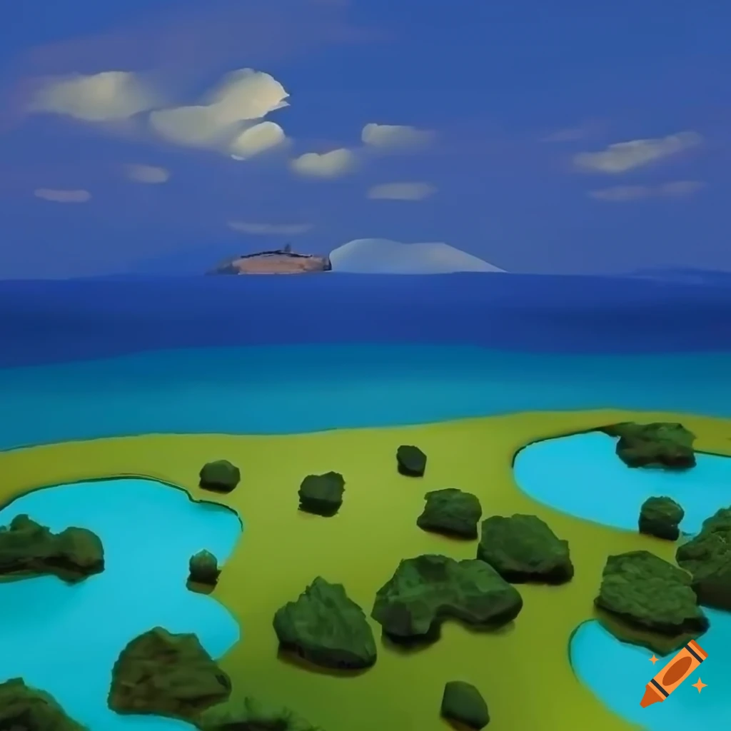 Jolly roger bay landscape from super mario 64 on Craiyon