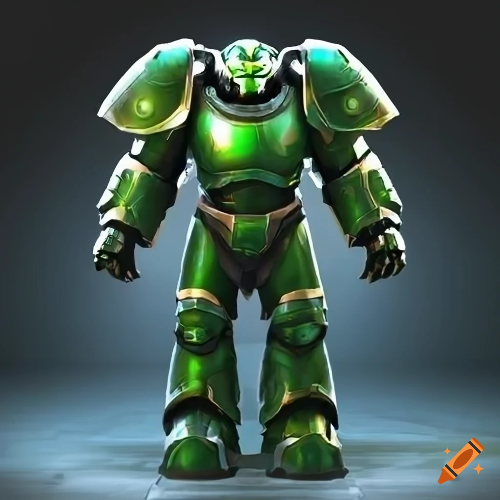 Emerald power armor fullbody high quality on Craiyon