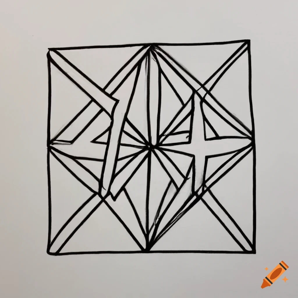 Simple geometric line drawing on Craiyon