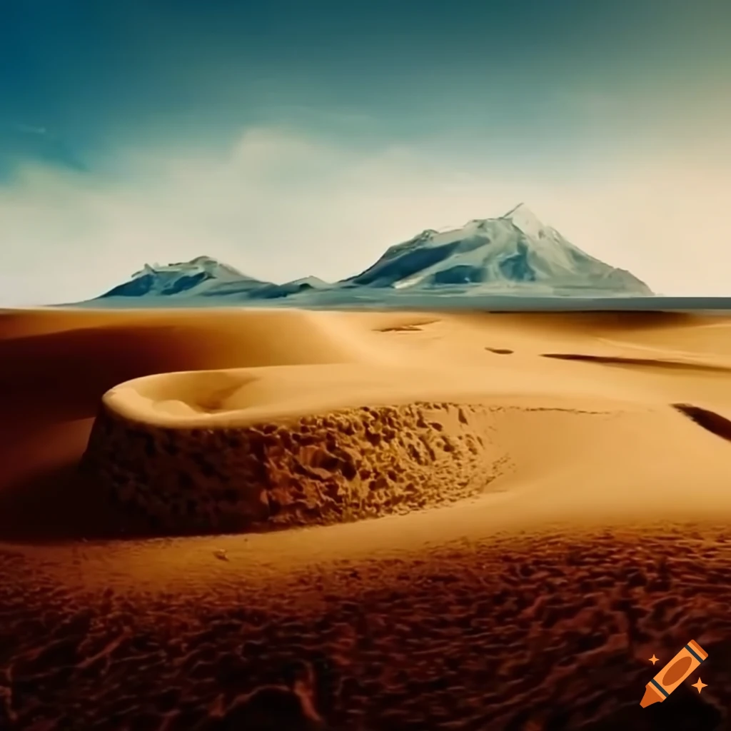 Super mario 64 shifting sand land landscape on Craiyon