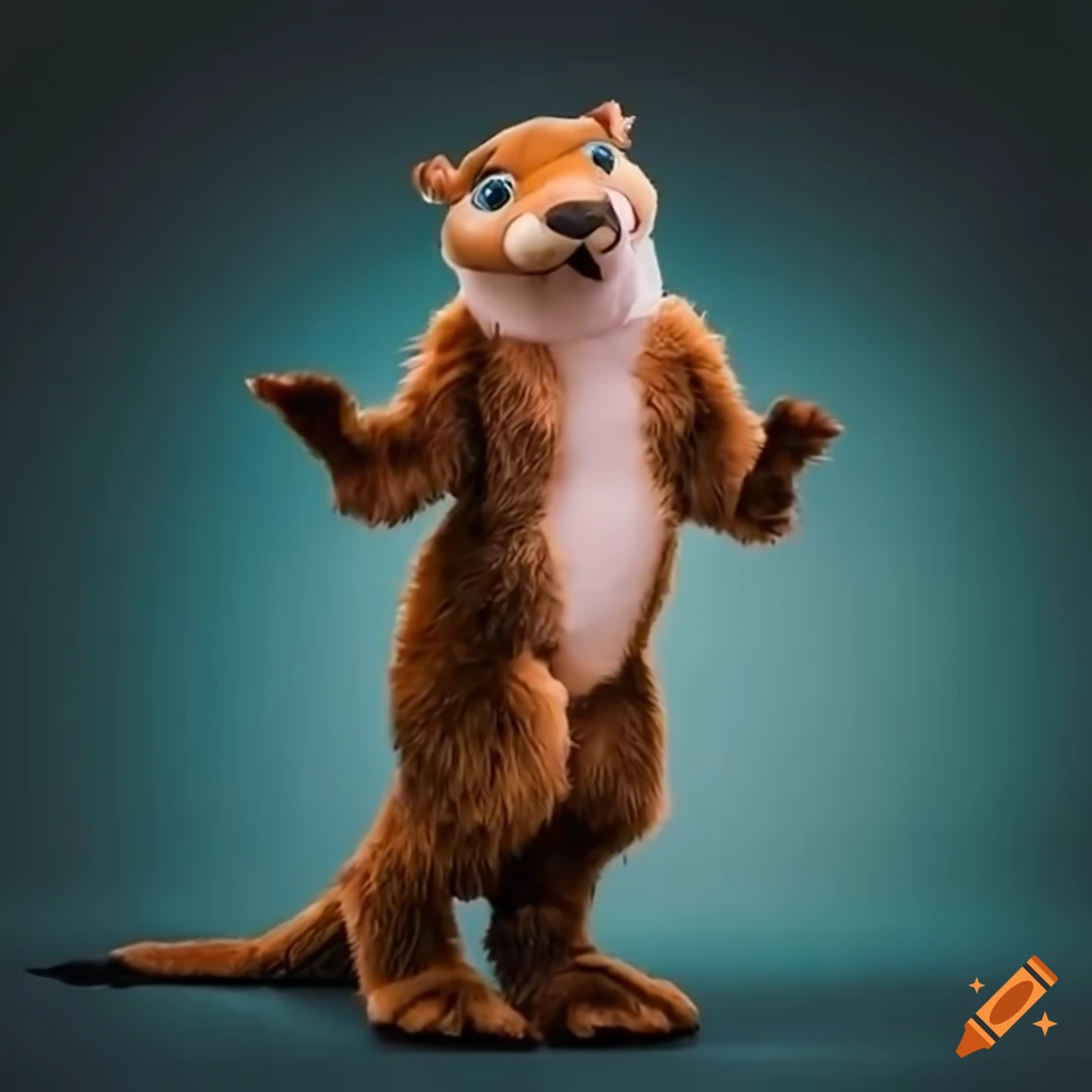 Female teacher in a cartoony otter fursuit at school on Craiyon