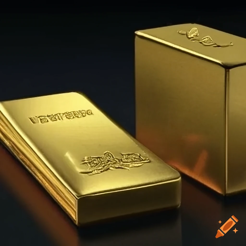 Rectangular gold bullion on Craiyon