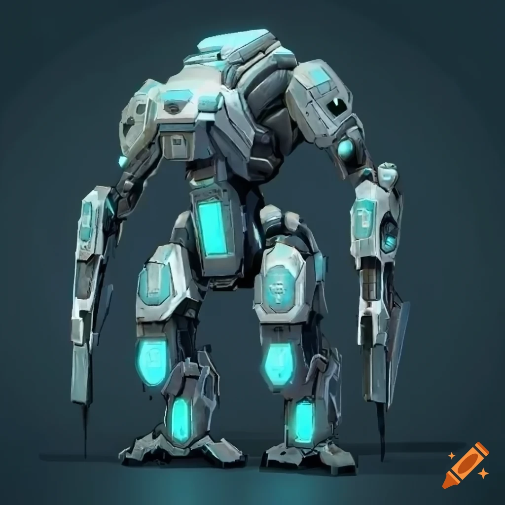 Light mech designed in Lost Planet style with a female touch on Craiyon