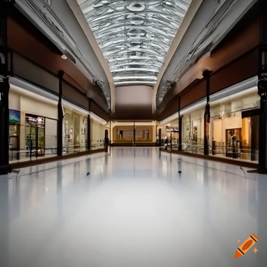 Empty mall with water in an artistic style on Craiyon