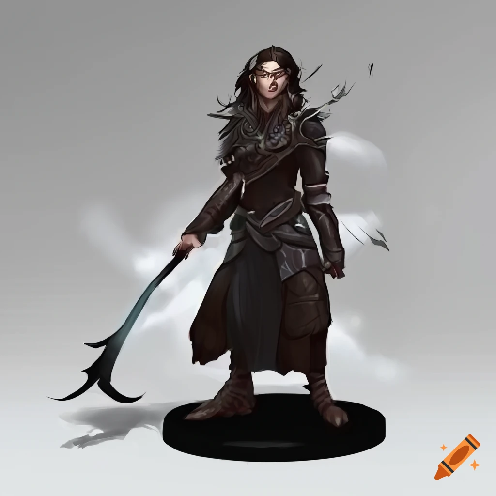 Male aasimar warlock with long dark hair, pale skin, and green eyes on ...