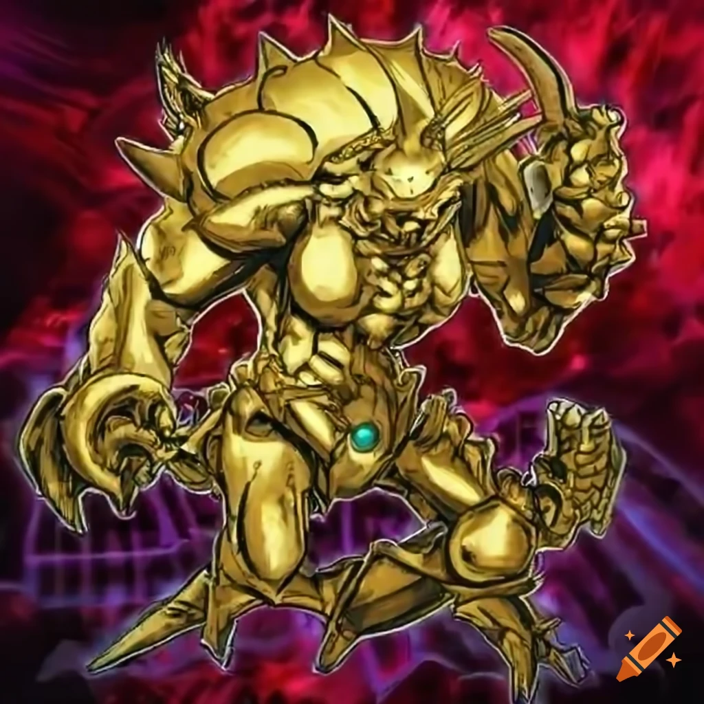 Golden behemoth in yugioh card art style on Craiyon