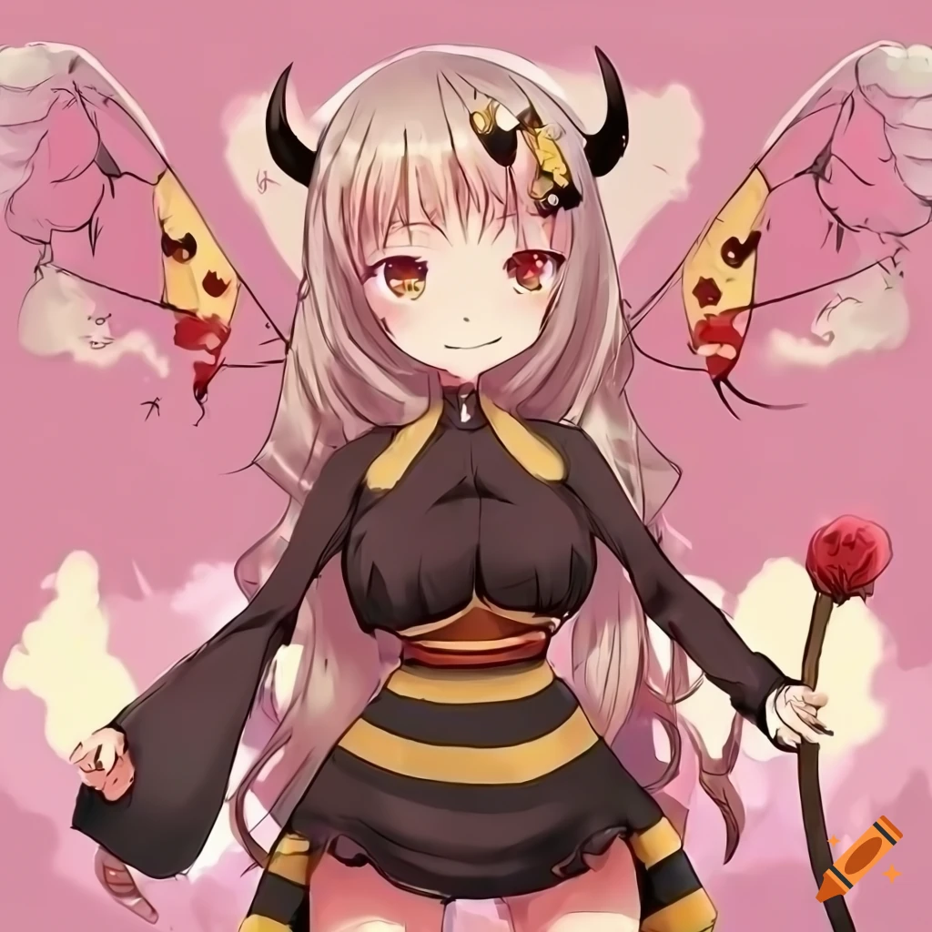 Full body view of a cute anime-style demon sheep girl on Craiyon