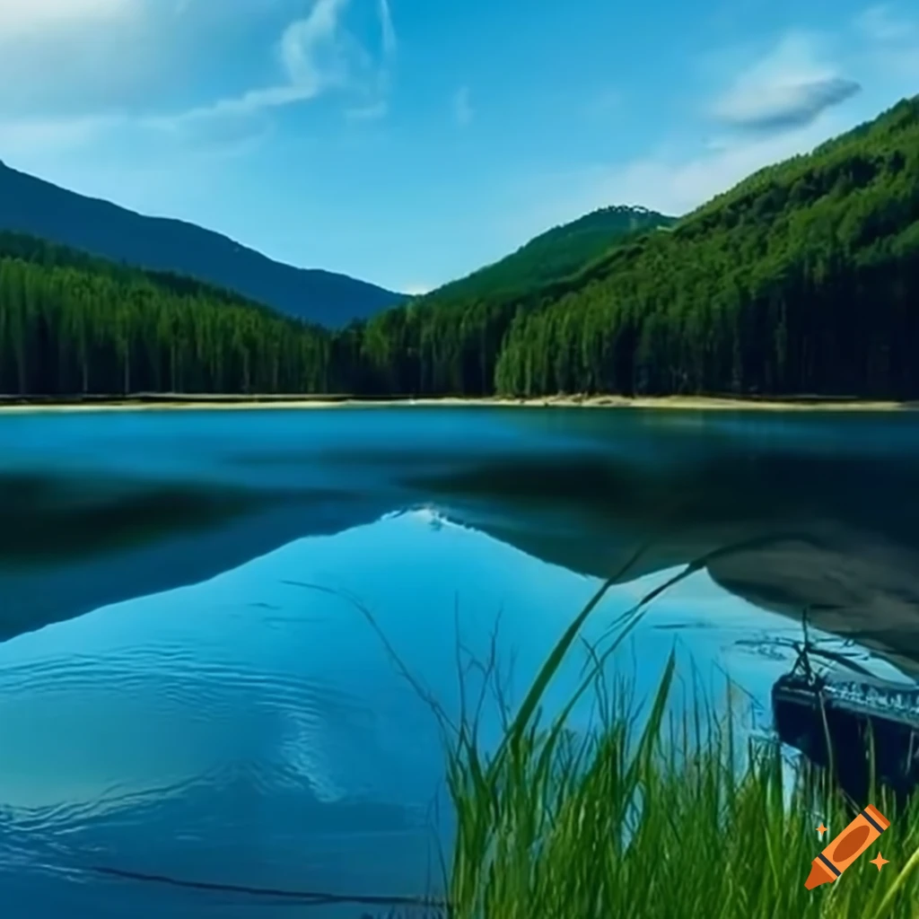 Scenic lake view on Craiyon