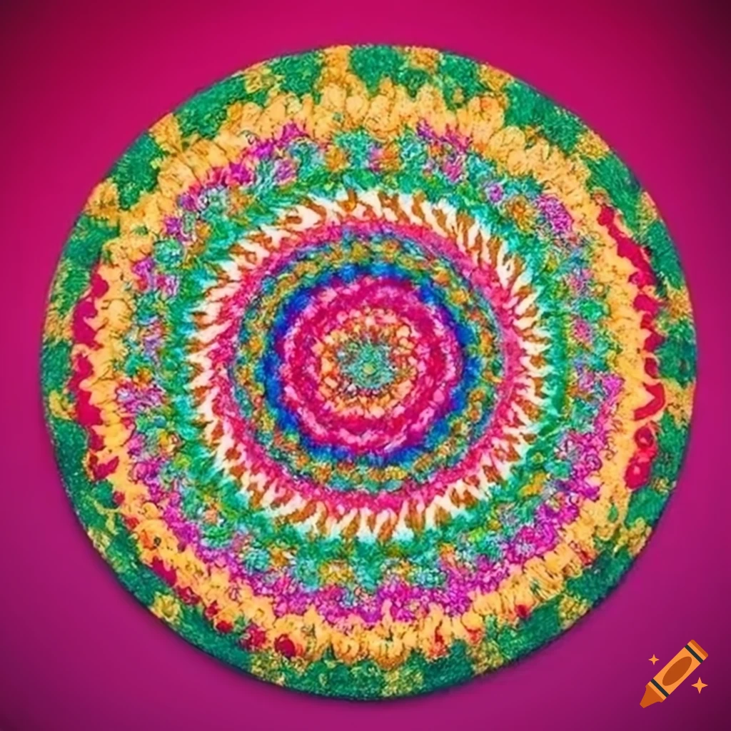 Colorful round carpet on Craiyon