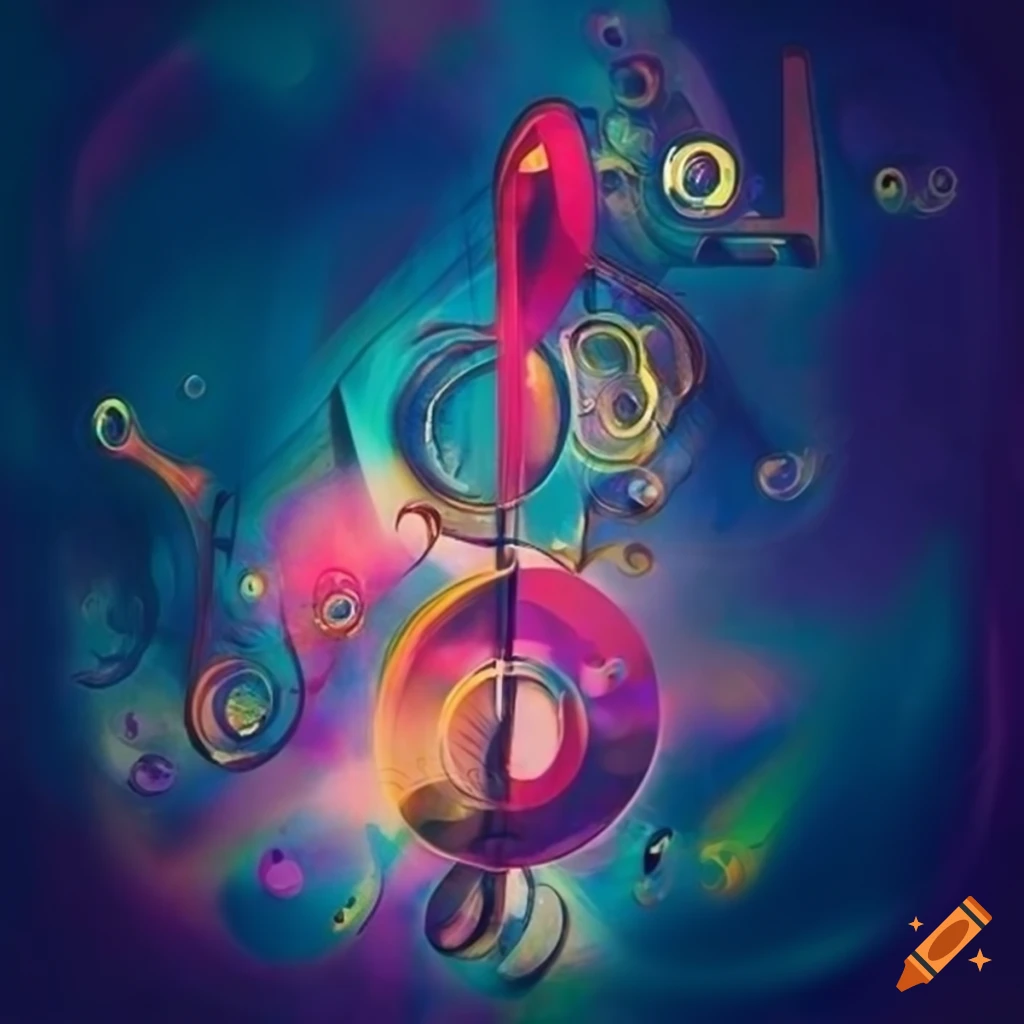 Retro cassette with floating music notes and colorful playlist cover ...