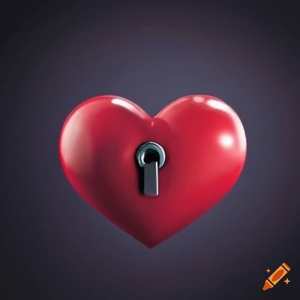 Heart with a lock symbolizing love and commitment on Craiyon