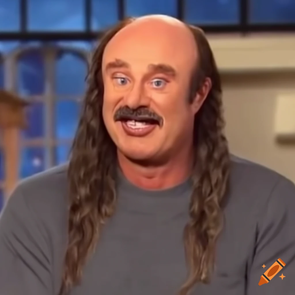 Person with long hair, humor on Craiyon