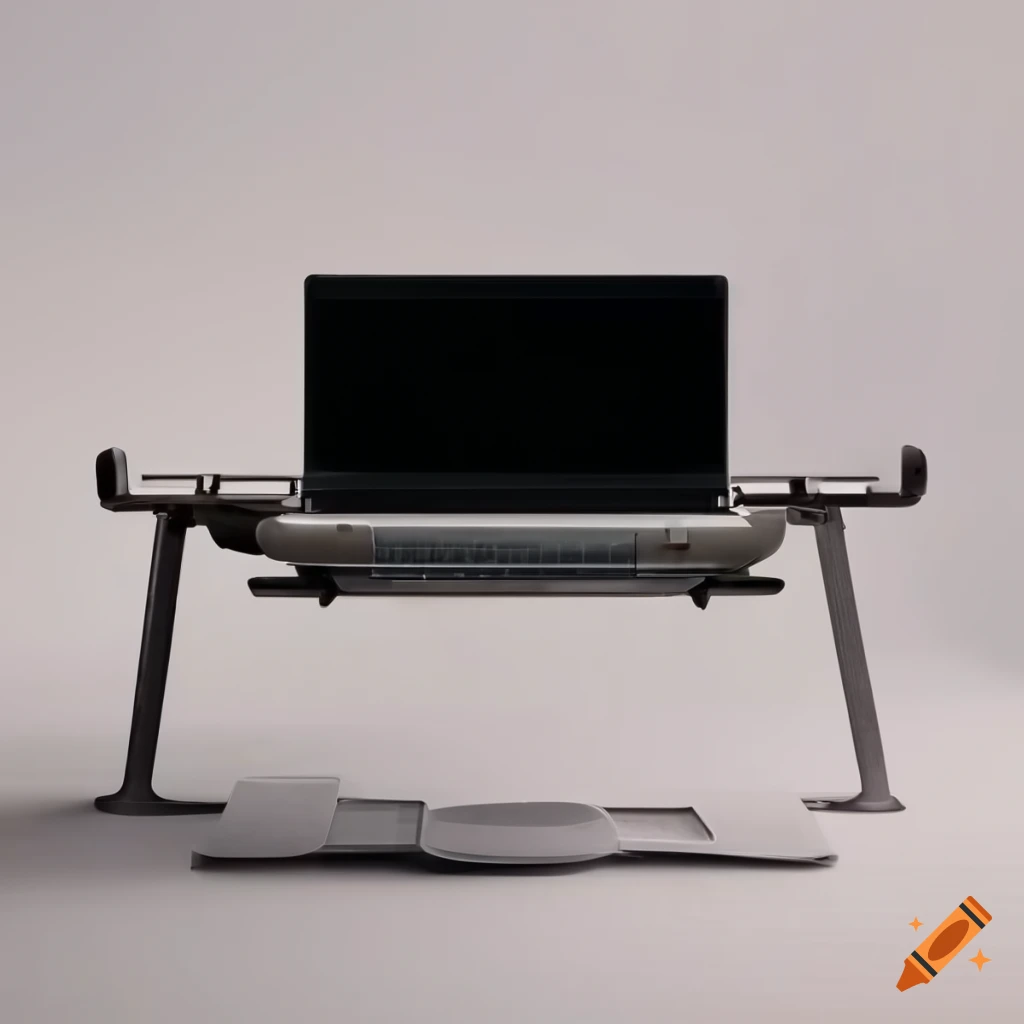 Laptop stand with pullout drawer on Craiyon