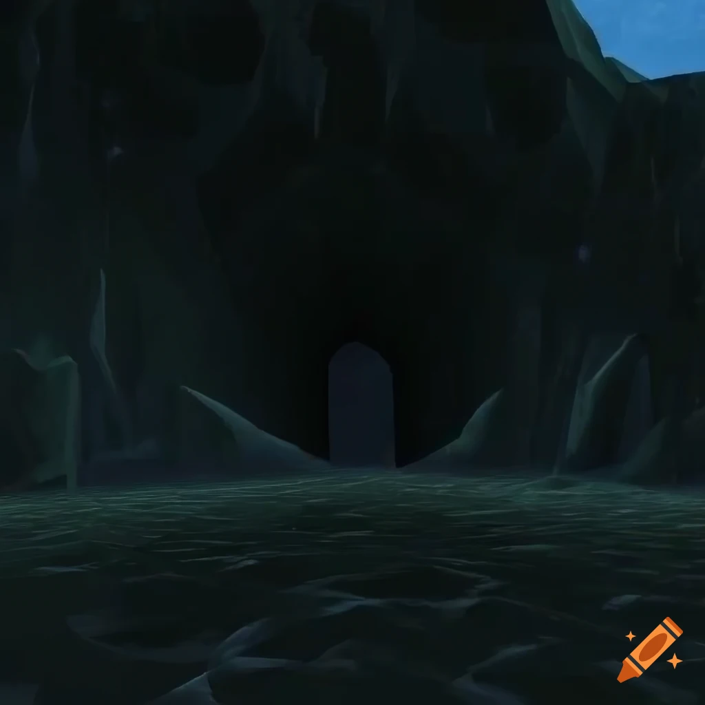 Super mario 64 hazy maze cave landscape on Craiyon