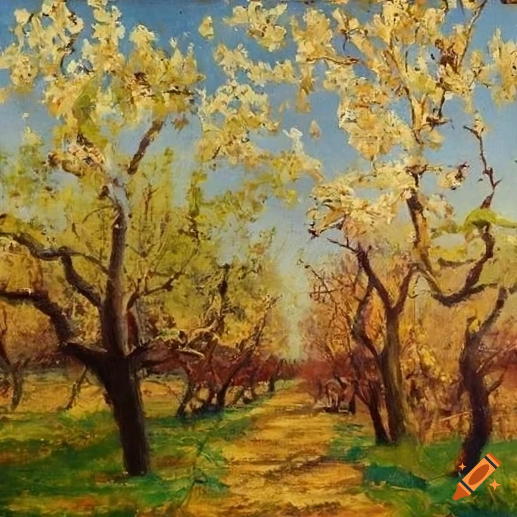 Orchards of Spring by Pierre Cliftonfowler, figurative naturalism style ...