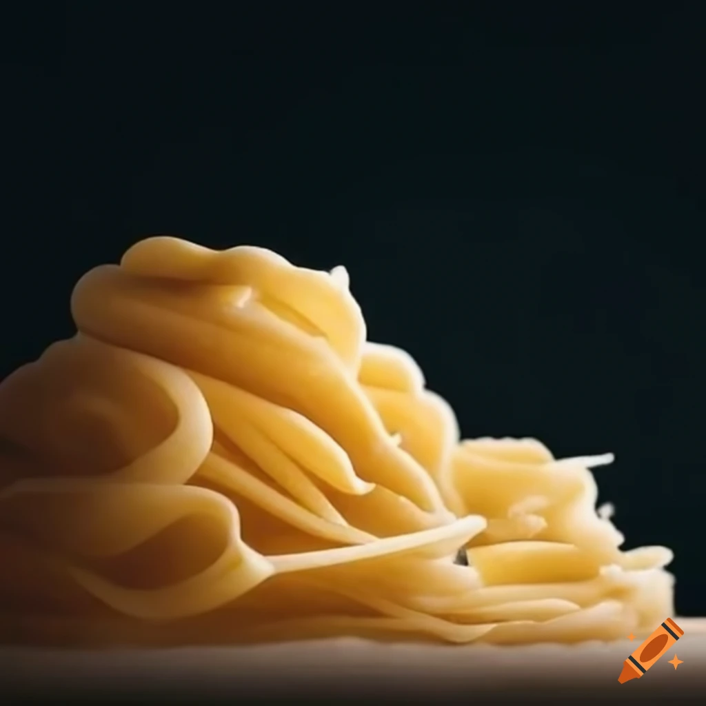 Freshly made appetizing pasta on white towels on Craiyon