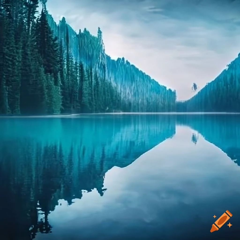 Scenic lake view on Craiyon