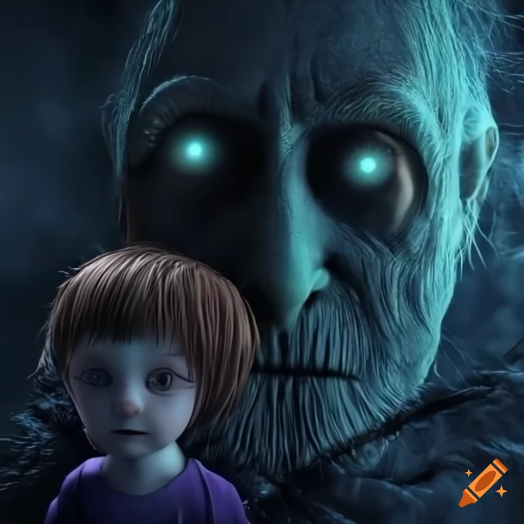 3D render of the movie night wizard and the friendly child flying in ...