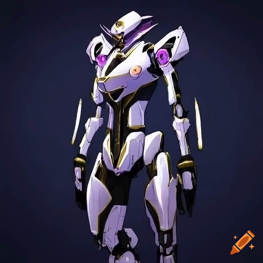 Light mech design inspired by code geass with female character on Craiyon