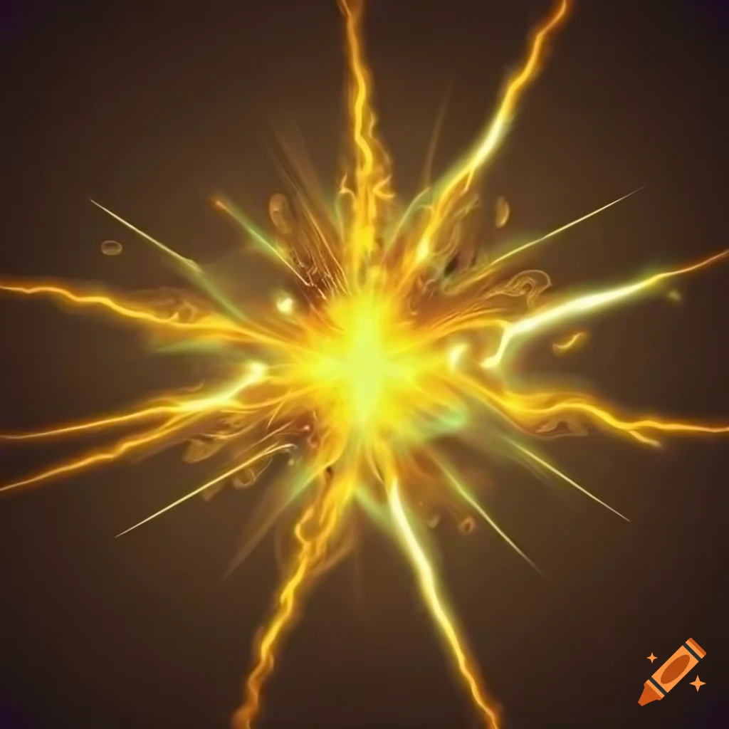 Detailed yellow flash star power abstract background on Craiyon