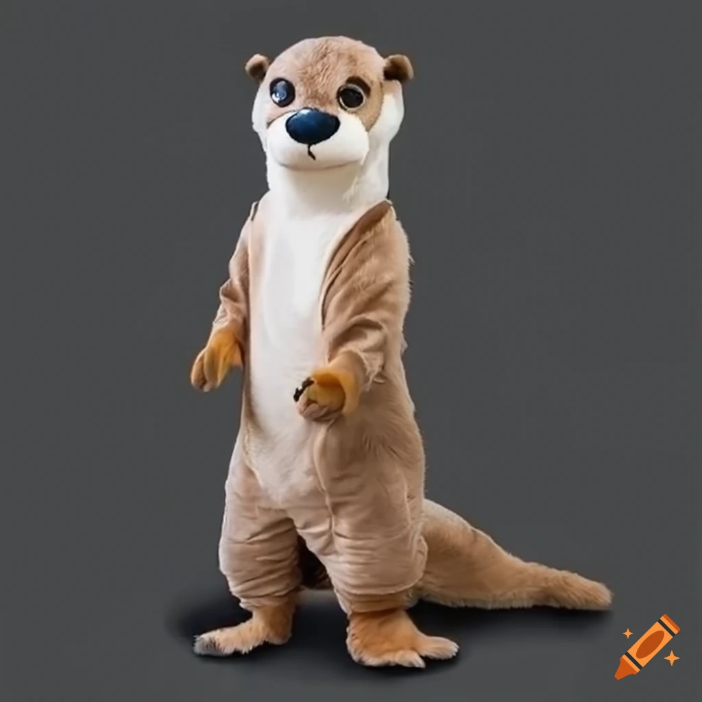 Father wearing a stunning full body otter mascot costume fursuit on Craiyon