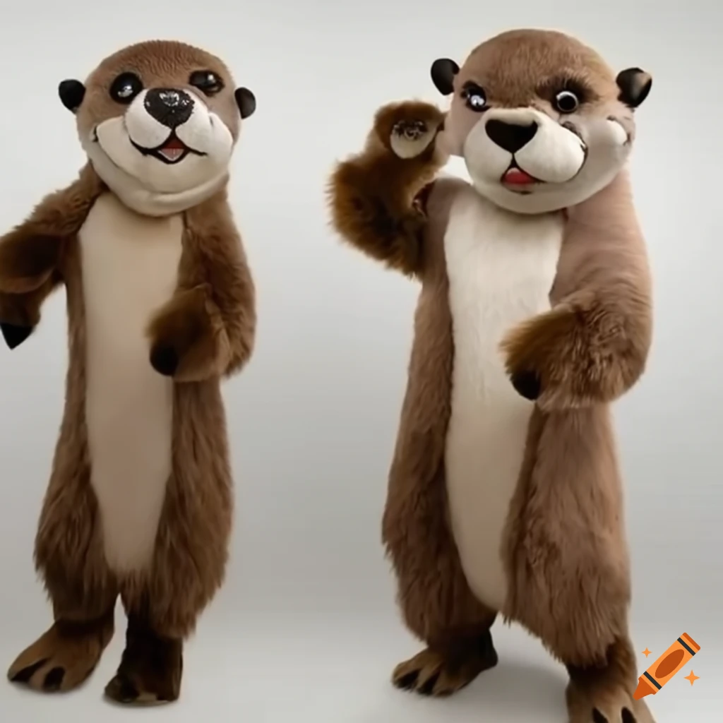 Father in a full body otter mascot costume fursuit on Craiyon