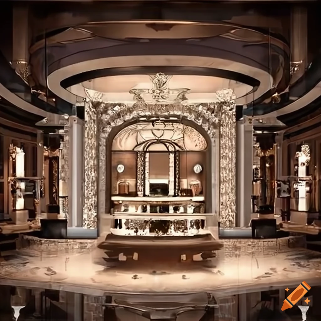 Floor plan of a luxurious jewelry store on Craiyon