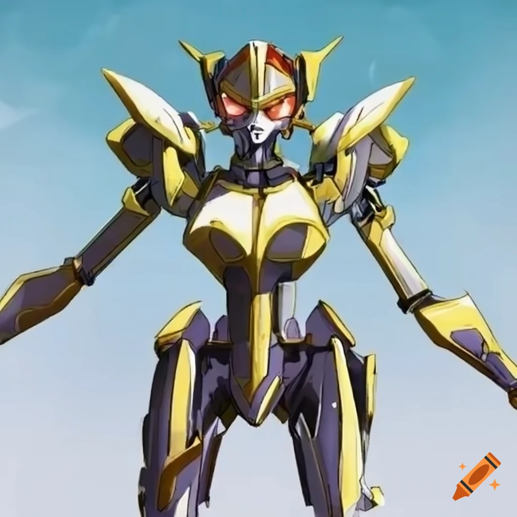 Light mech design inspired by code geass with a female touch on Craiyon