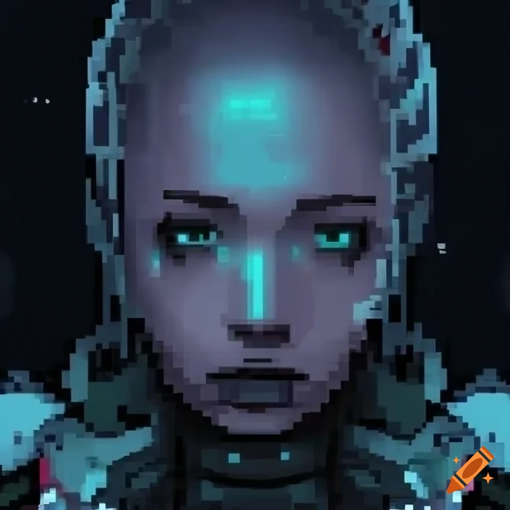 Japanese anime cyberpunk girl cyborg portrait on black background in ...