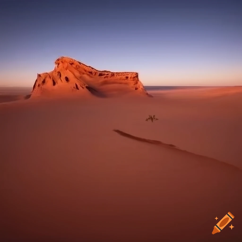 Eroded white stone walls in the desert landscape on Craiyon