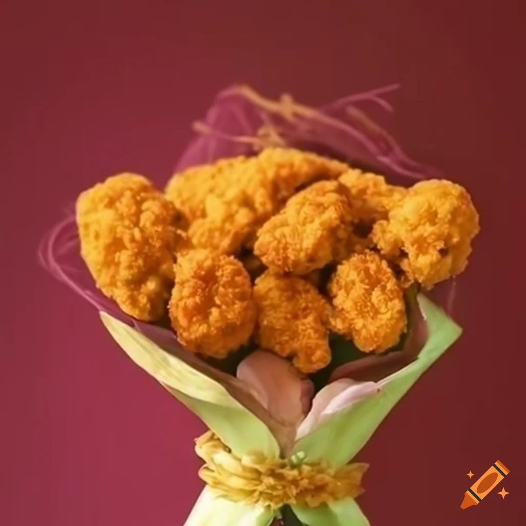 Bouquet of chicken nuggets instead of flowers on Craiyon